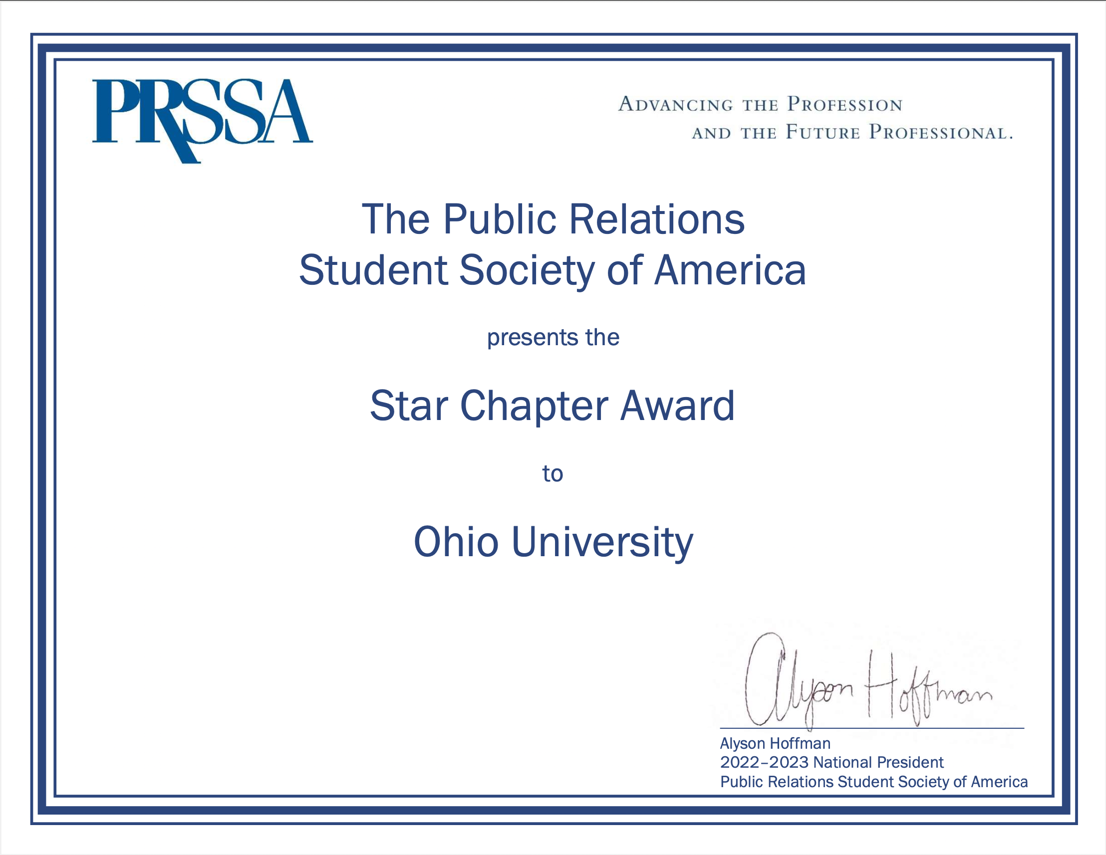 Chapter Awards – Scripps PRSSA